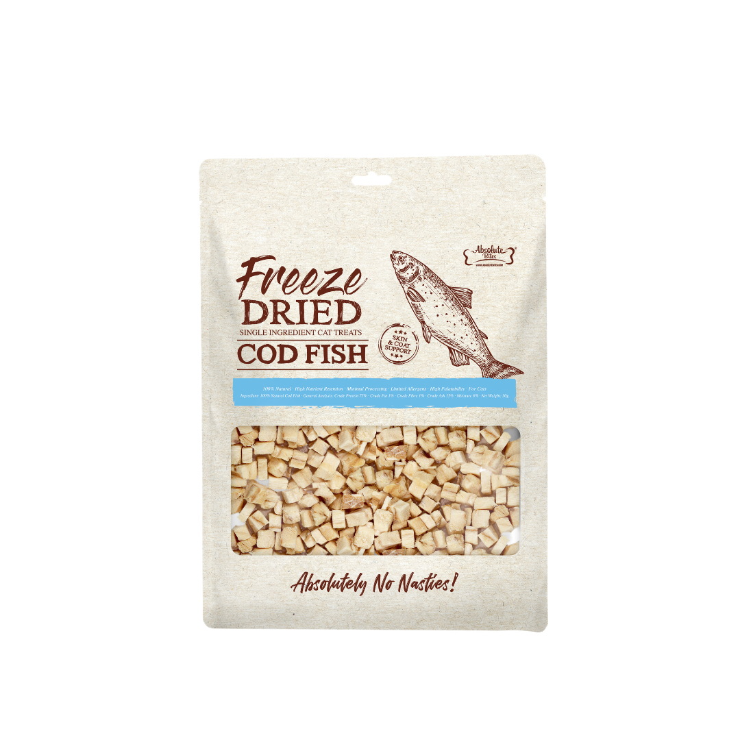 Absolute Bites Single Ingredient Freeze Dried Cat Treats - Cod Fish